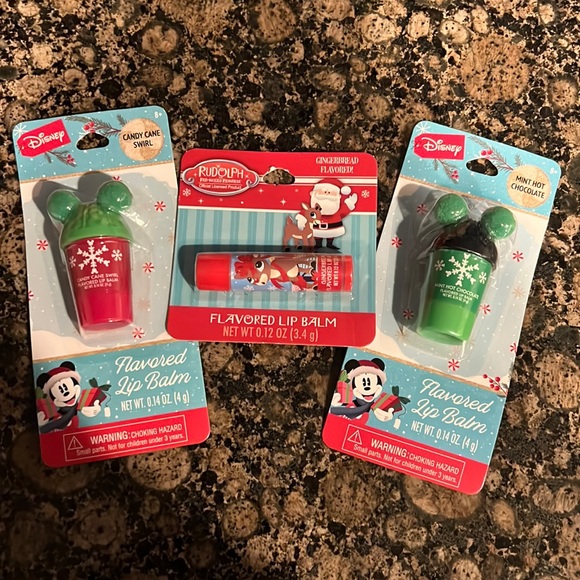 Makeup | Disney And Rudolph Variety Pack Of Lip Balm 3 Pack | Poshmark